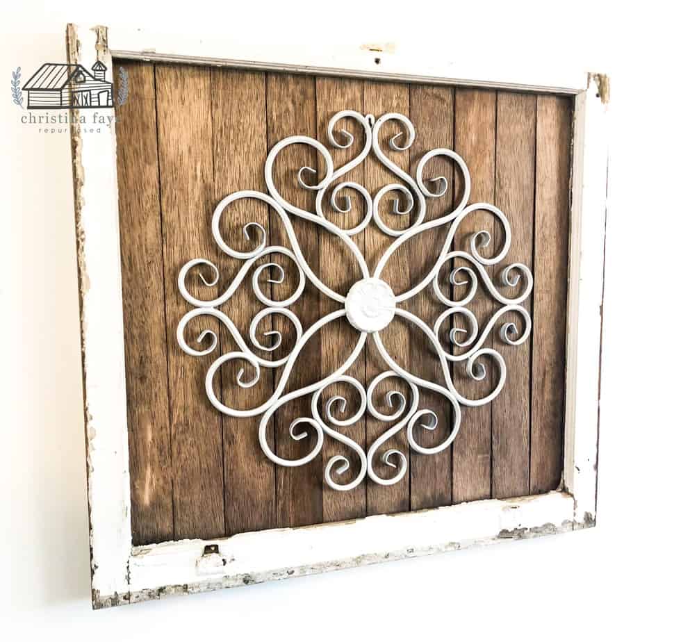 Old Wood Window Frame Repurposed Into Mantel Decoration | Oh My Sander